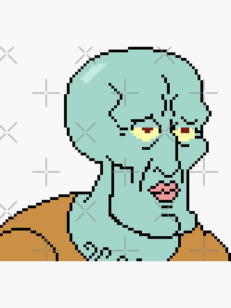 Pegatina «Meme calamardo guapo» de PixelatedPixel | Redbubble