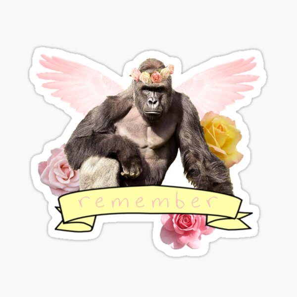 "Remember Harambe" Sticker for Sale by chamomelia | Redbubble