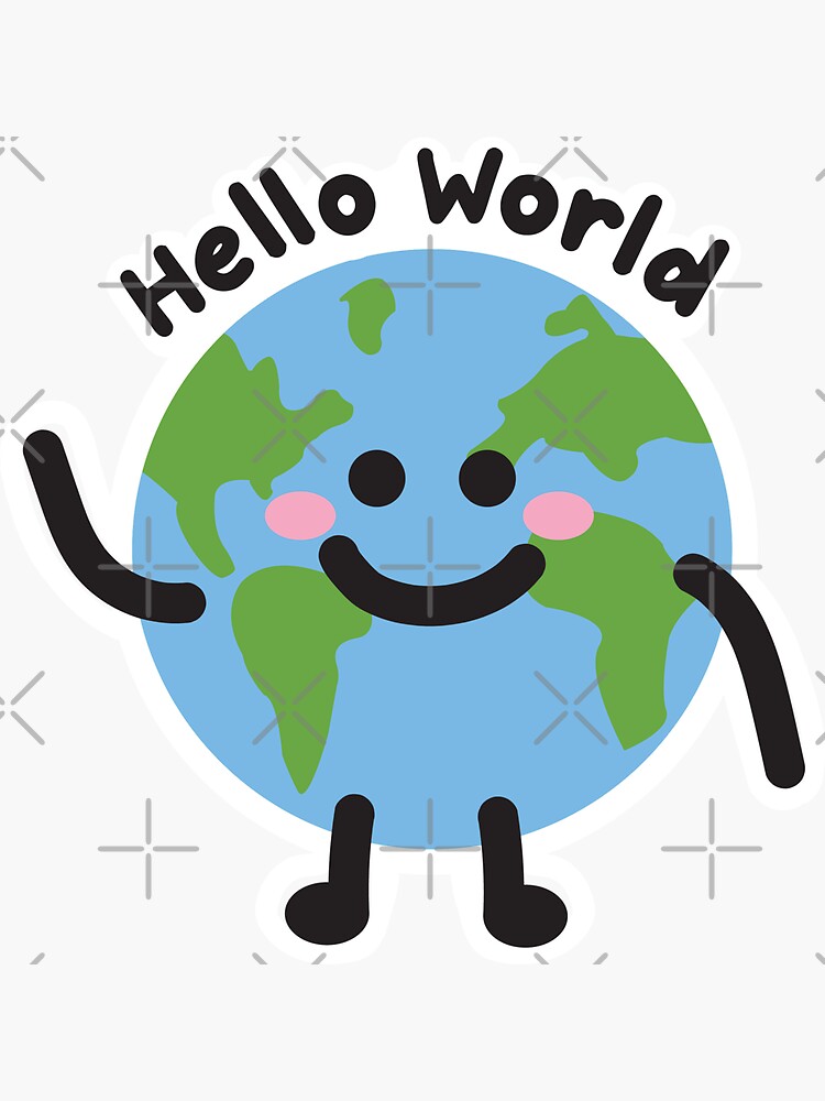 "Hello World" Sticker by SerenaNg | Redbubble