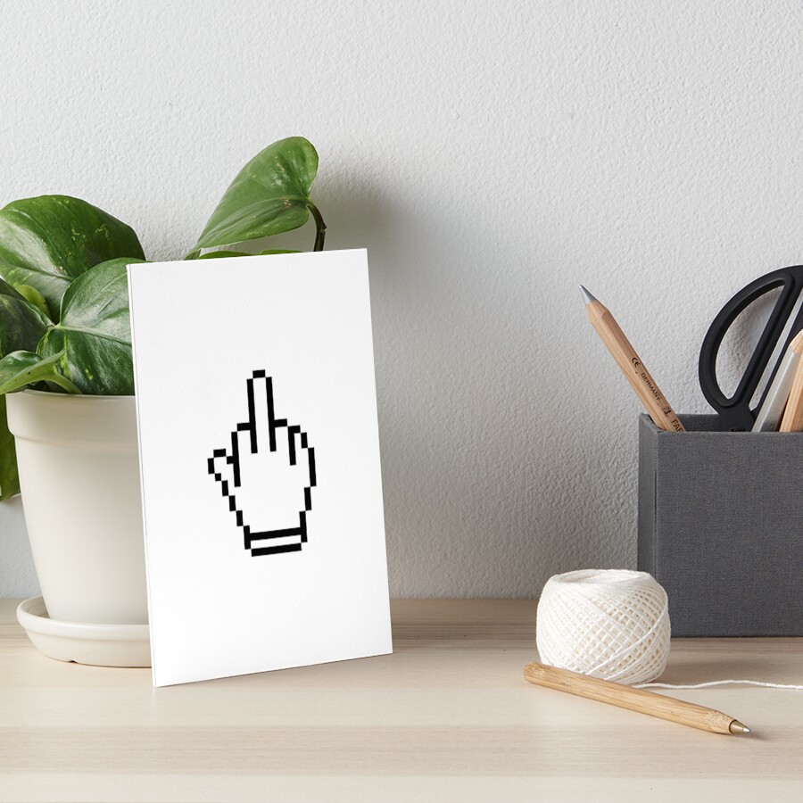 Middle Finger Pixel Art Board Print By Pixelatedpixel Redbubble
