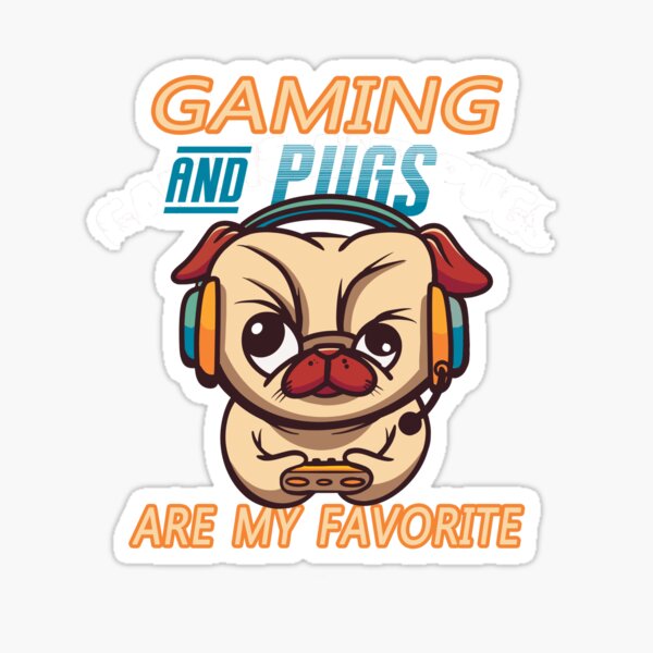 "pug gamer dog " Sticker for Sale by karim009 | Redbubble