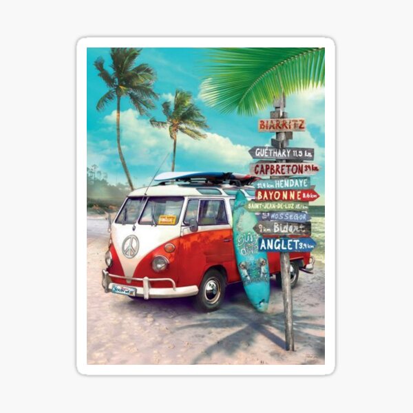 "Surf car" Sticker by DreDigger | Redbubble