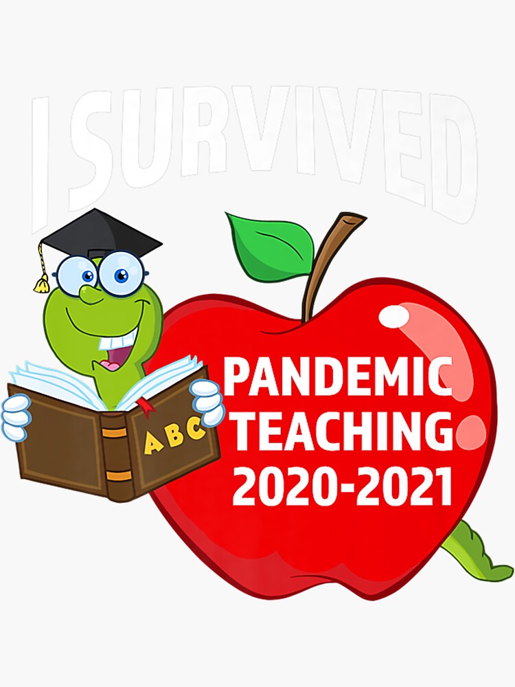 "Apple Worm Teacher I Survived Pandemic Teaching" Sticker for Sale by ...