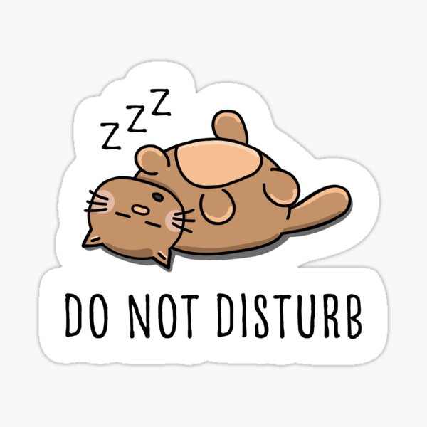 "Do Not Disturb Kitty" Sticker by KatchyDesigns | Redbubble