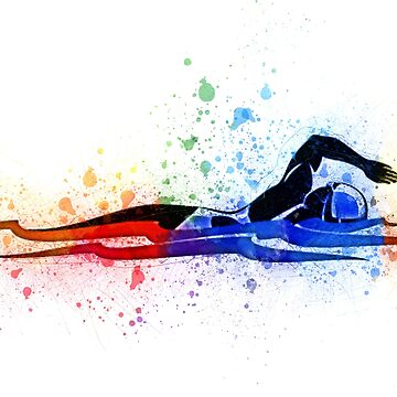 "Swimmer Girl Watercolor Print Female Swimmer Art Gift Housewarming ...