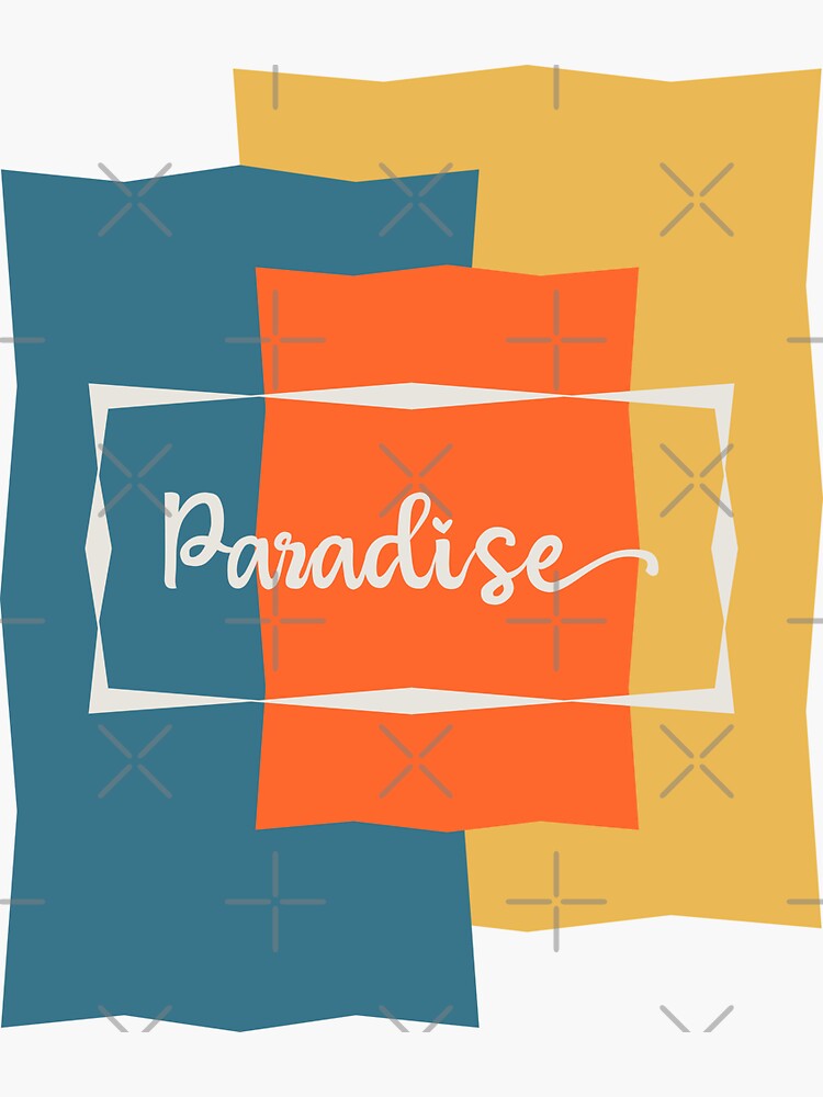 "Paradise Typo" Sticker for Sale by tmsarts | Redbubble