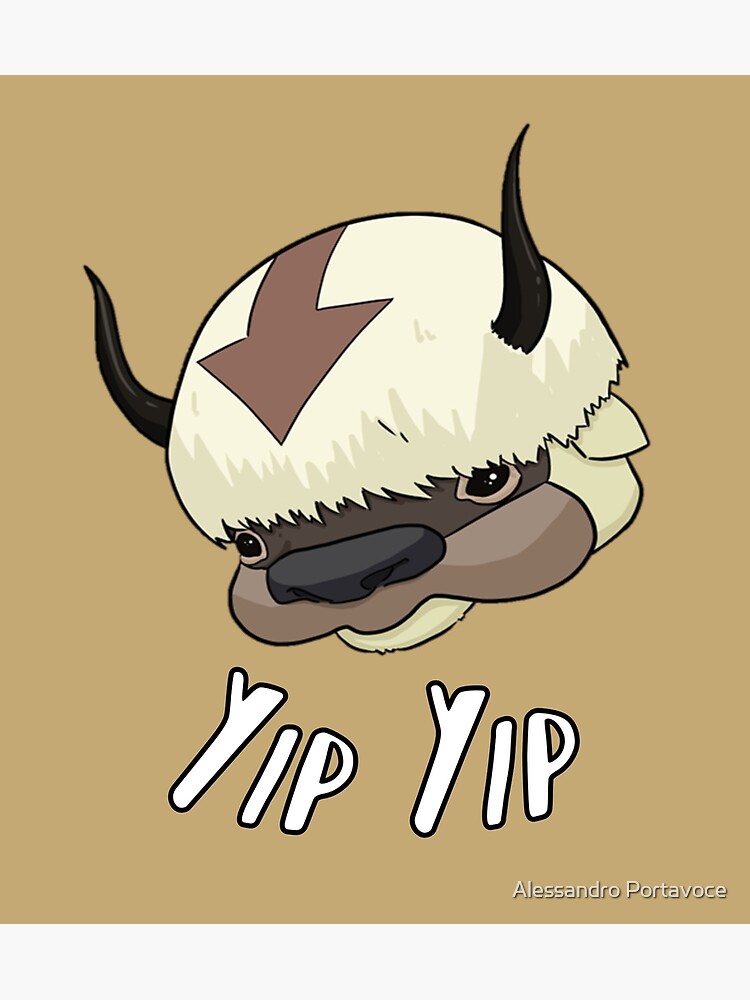 Lámina metálica «Appa With, happy face-yip yip- el último avatar- lindo ...