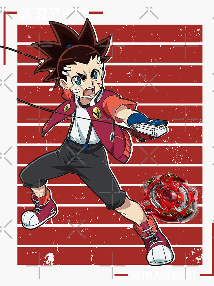 "Aiger Akabane - Beyblade Anime Burst" Sticker for Sale by ...