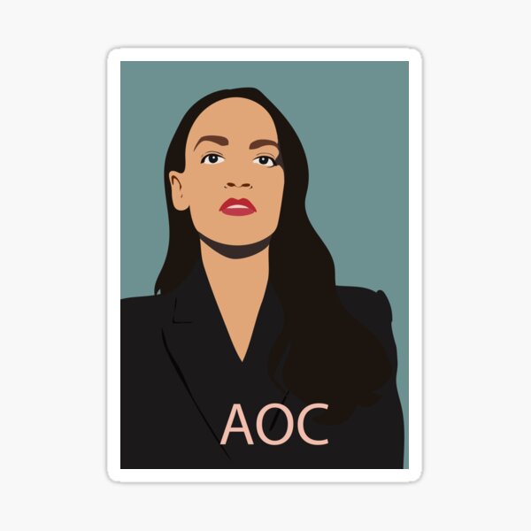 "AOC poster, AOC sticker, Alexandria Ocasio-Cortez print Democratic ...
