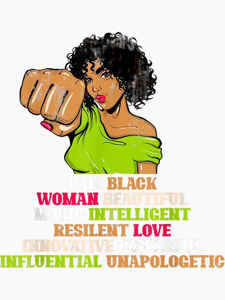 "BHM Women Girls Gift Black History Month African American " Sticker ...