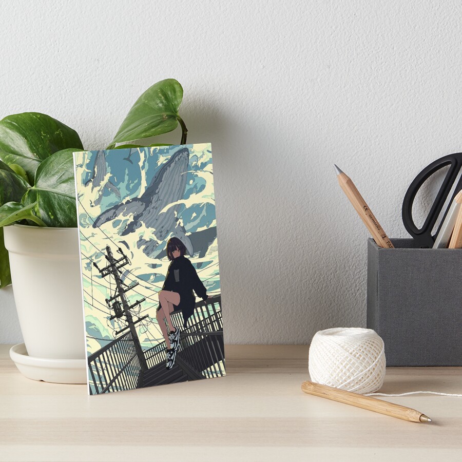 "Aesthetic Anime Whale Wind" Art Board Print by PlainMotif | Redbubble