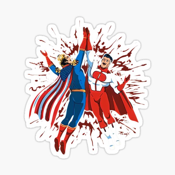 "Omni Man X Homelander" Sticker for Sale by KPuneet | Redbubble