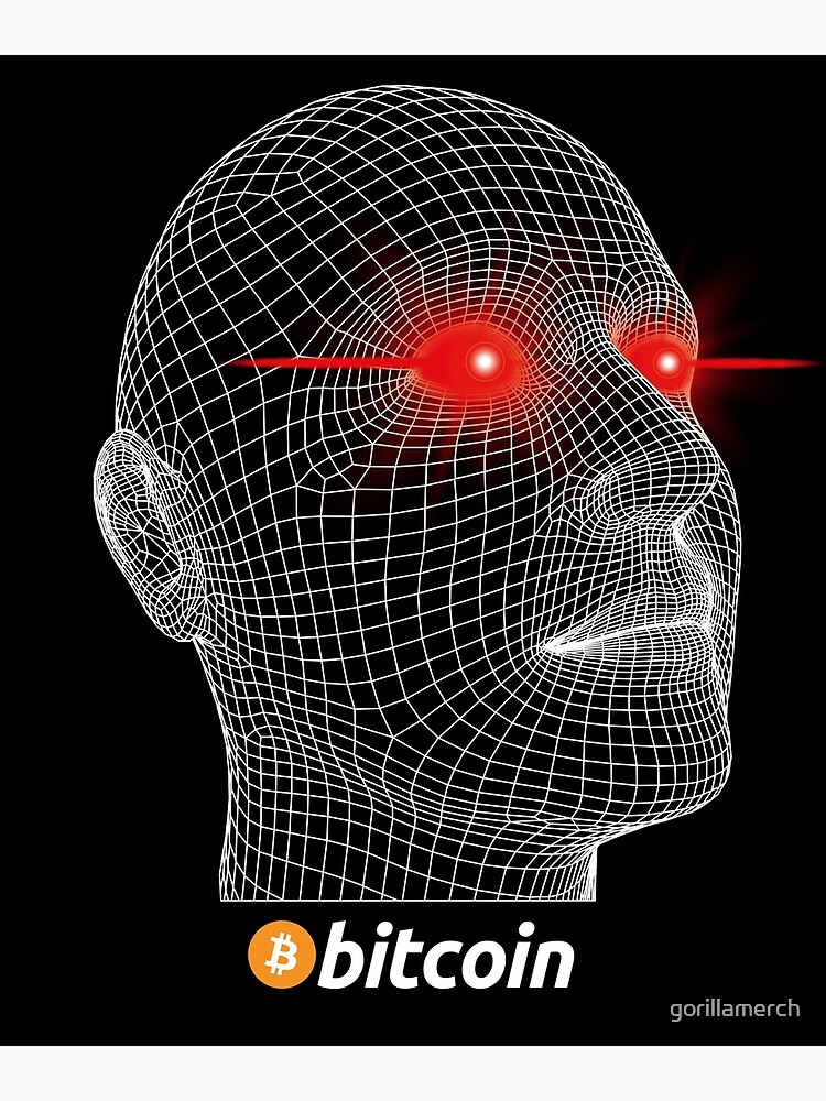 Lámina fotográfica «Bitcoin Laser Eyes Diseño gráfico de estructura metálica» de gorillamerch ...