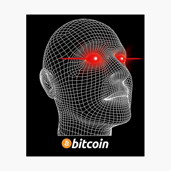 Lámina fotográfica «Bitcoin Laser Eyes Diseño gráfico de estructura metálica» de gorillamerch ...