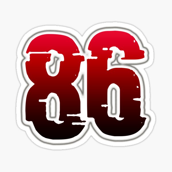 "Creepy Red Number 86" Sticker by creepy-red | Redbubble