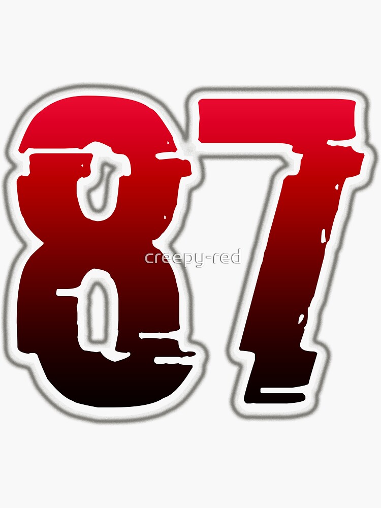 "Creepy Red Number 87" Sticker for Sale by creepy-red | Redbubble