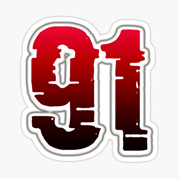 "Creepy Red Number 91" Sticker for Sale by creepy-red | Redbubble
