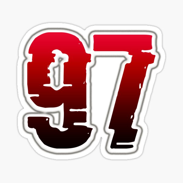 "Creepy Red Number 97" Sticker for Sale by creepy-red | Redbubble