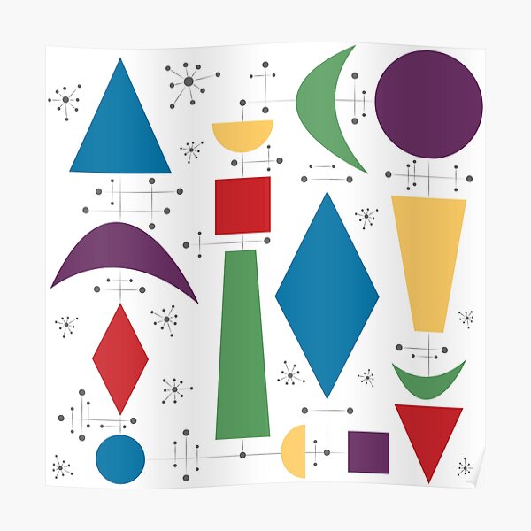 "Mid Century Modern Cosmic Flow Chart" Poster by CMartines | Redbubble