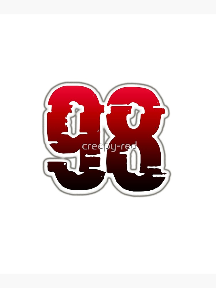 "Creepy Red Number 98" Poster for Sale by creepy-red | Redbubble