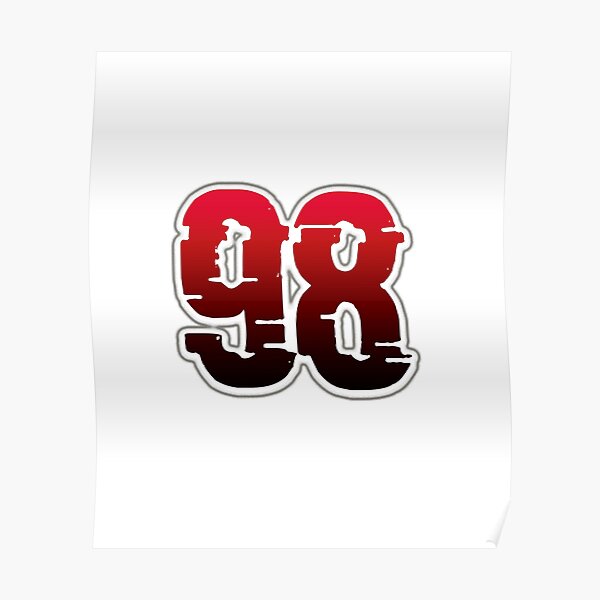 "Creepy Red Number 98" Poster for Sale by creepy-red | Redbubble
