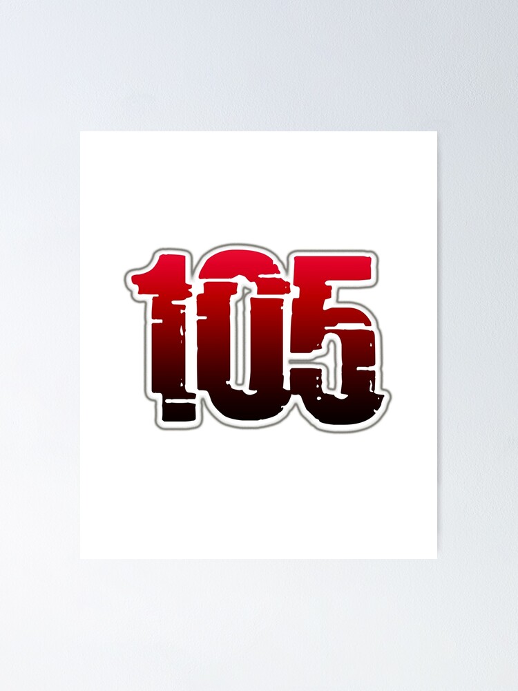 "Creepy Red Number 105" Poster for Sale by creepy-red | Redbubble