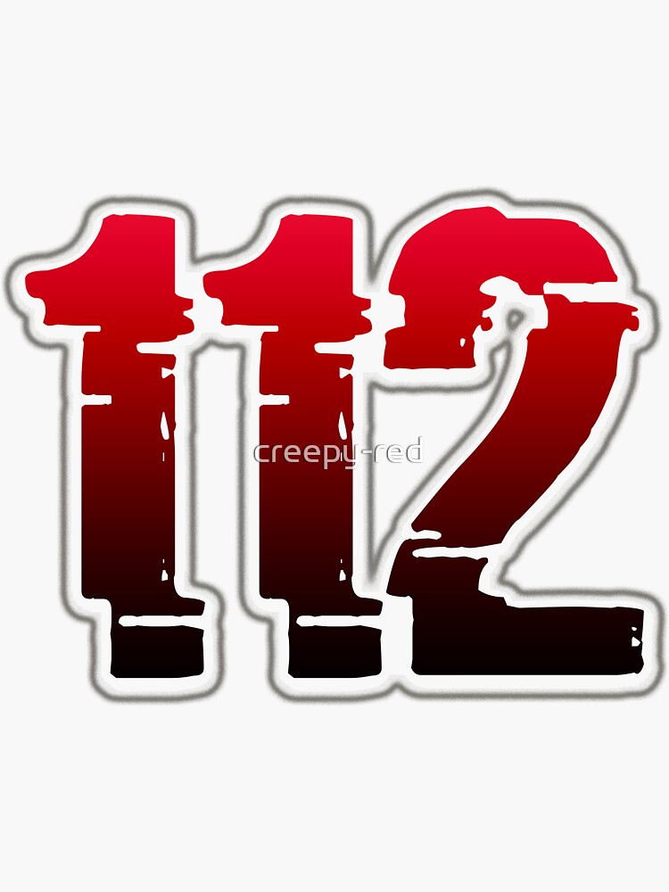 Pegatina «Número rojo espeluznante 112» de creepy-red | Redbubble