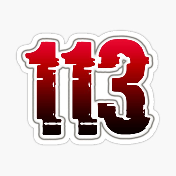 "Creepy Red Number 113" Sticker for Sale by creepy-red | Redbubble