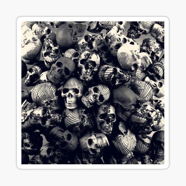 "Engraved Skulls " Sticker for Sale by fakeface | Redbubble