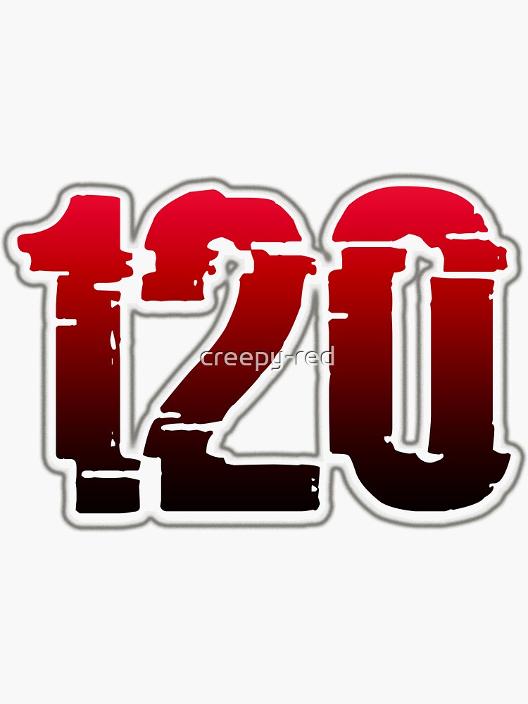 "Creepy Red Number 120" Sticker for Sale by creepy-red | Redbubble