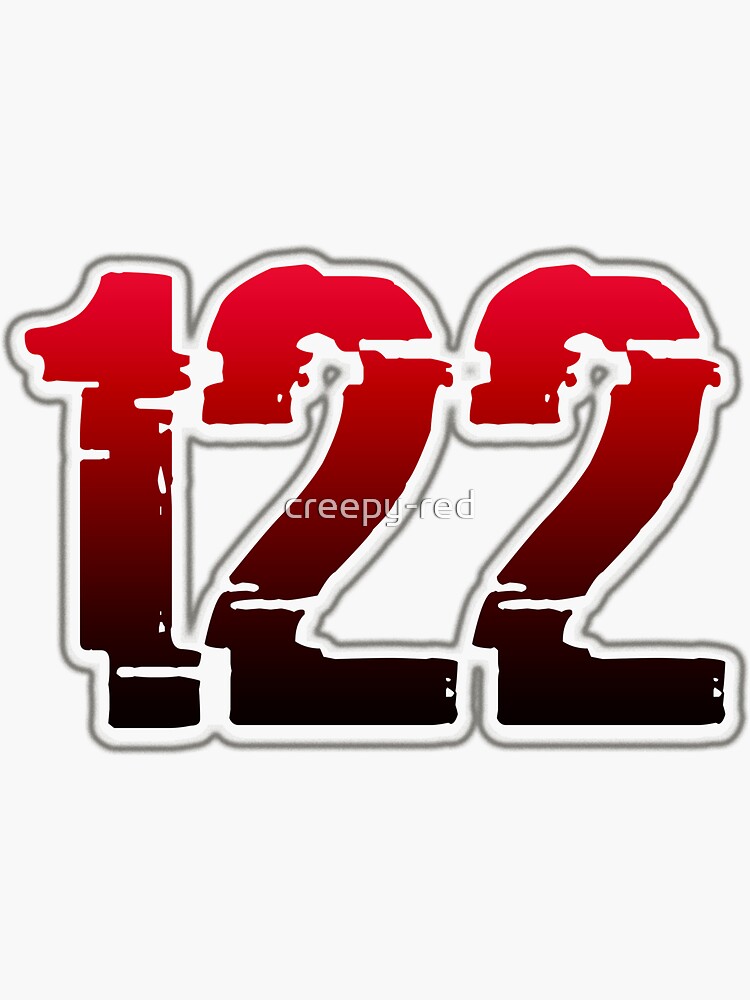 "Creepy Red Number 122" Sticker for Sale by creepy-red | Redbubble