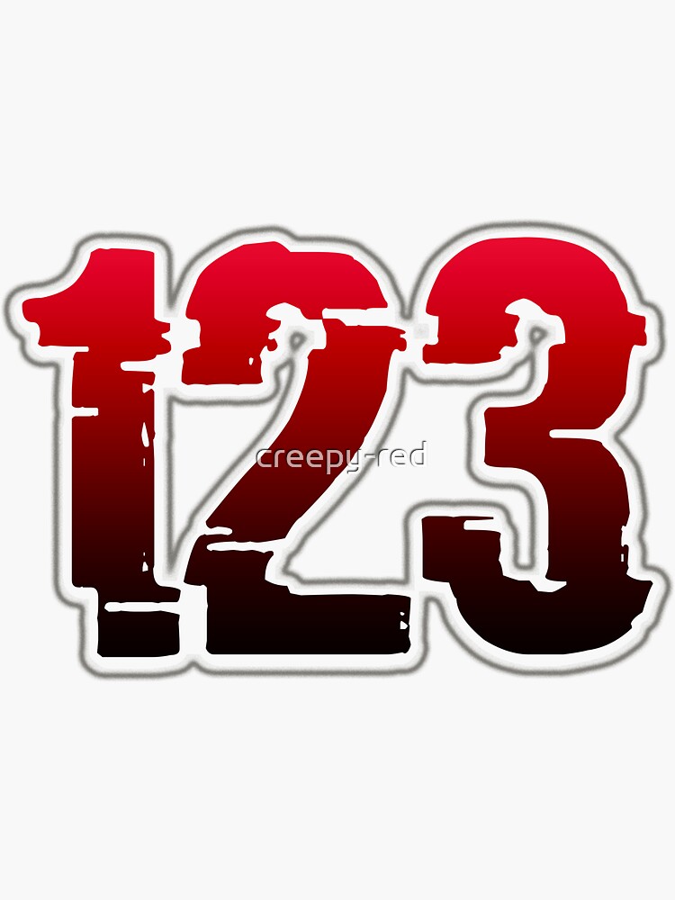 "Creepy Red Number 123" Sticker by creepy-red | Redbubble