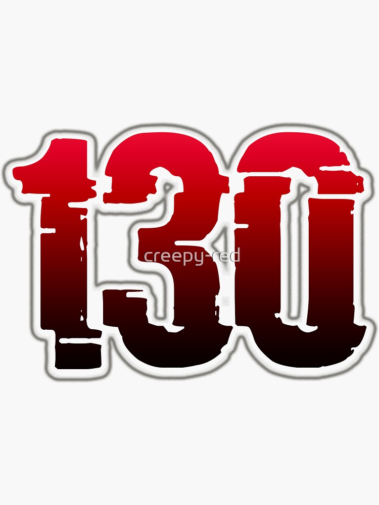 "Creepy Red Number 130" Sticker for Sale by creepy-red | Redbubble