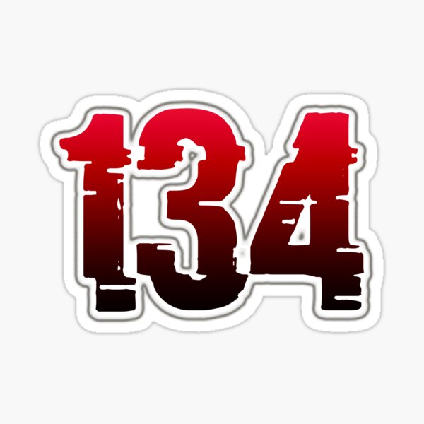 "Creepy Red Number 134" Sticker by creepy-red | Redbubble