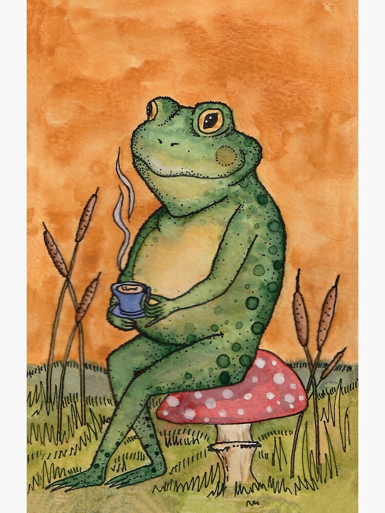 "Mr.Frog's Tea Break" Art Print by KCIllustrates | Redbubble
