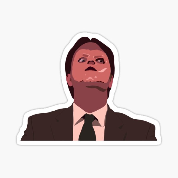 "Dwight Schrute X Skin Mask - The Office" Sticker by saamcmrn | Redbubble