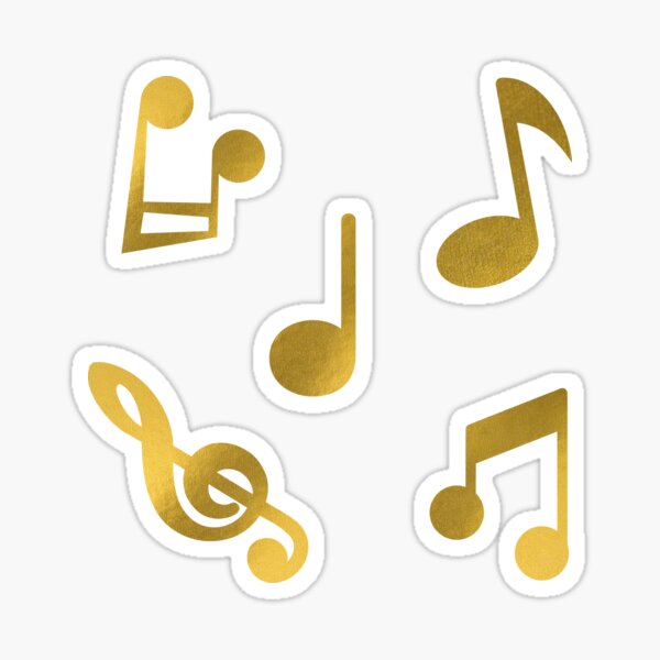 "Cute Golden Musical Notes - Musical Notes" Sticker for Sale by ...