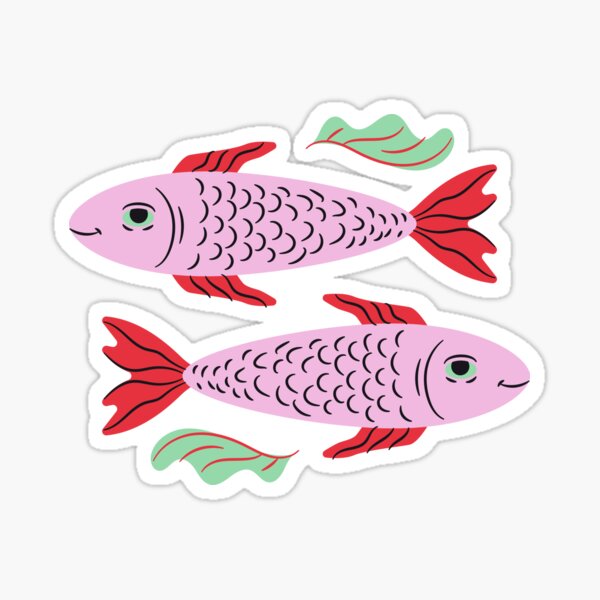 "Underwater Pink Fishes " Sticker for Sale by Malgova | Redbubble