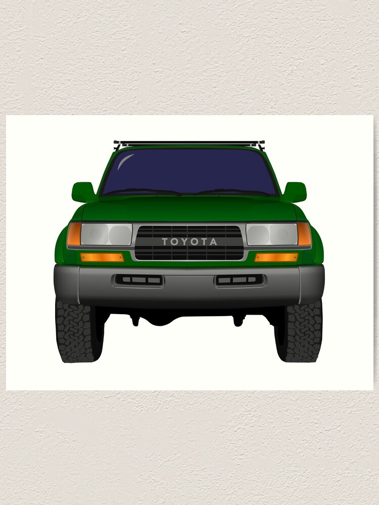 "Green 80 Series Toyota Land Cruiser FJ80 FZJ80" Art Print for Sale by ...