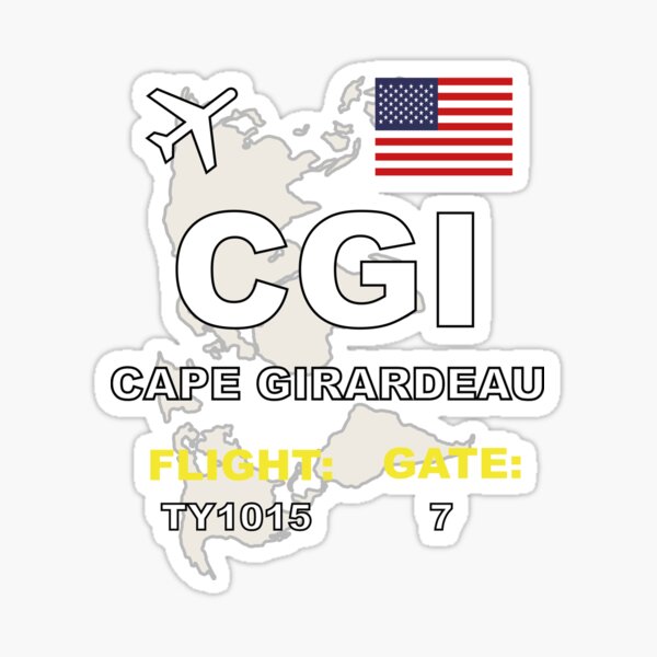 "CAPE GIRARDEAU CGI USA Travel Gift, Airport Code" Sticker for Sale by ...