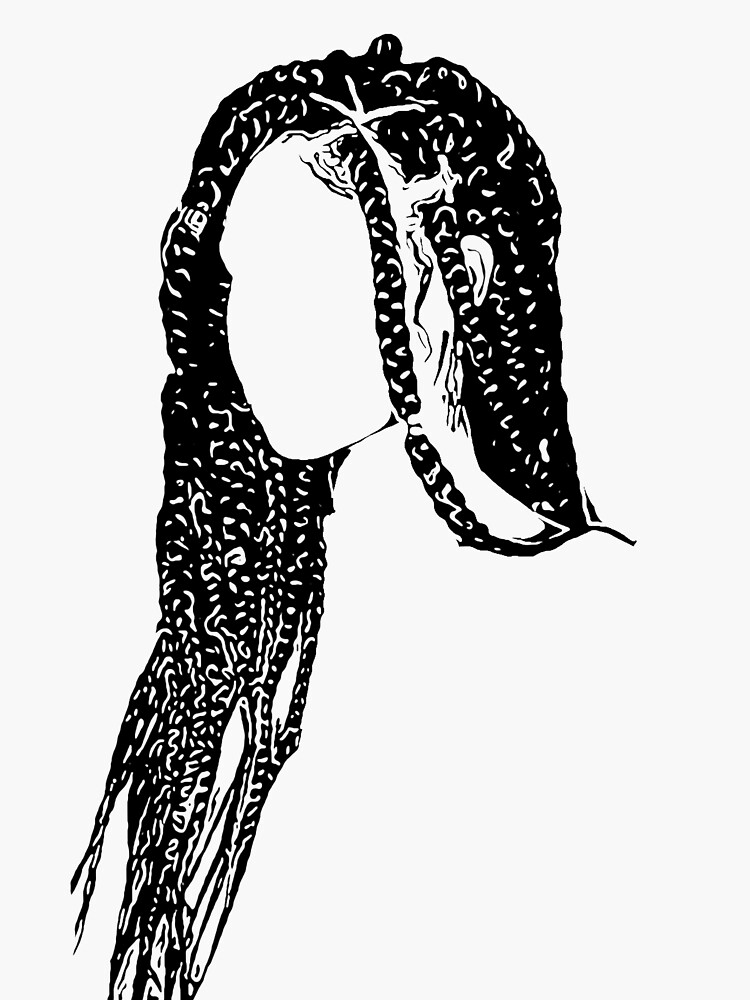 "Box Braids Art" Sticker for Sale by KMimsArt | Redbubble
