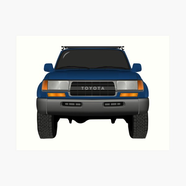 "Blue 80 Series Toyota Land Cruiser FJ80 FZJ80" Art Print by ...