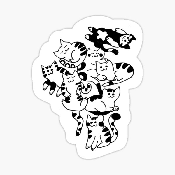 "Cat Friends" Sticker for Sale by candicarrabotta | Redbubble