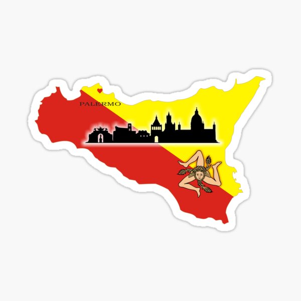 "Sicilia Palermo Skyline" Sticker for Sale by SoulSafe | Redbubble