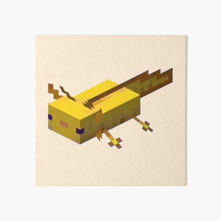 "yellow/gold axolotl minecraft" Art Board Print by ElliottBryan | Redbubble