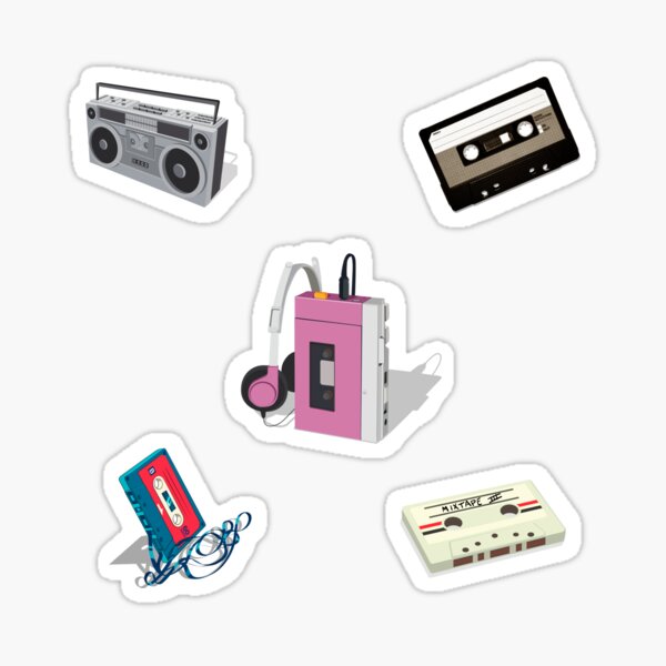 "Music Cassette Tape Packs - Vintage Cassette Tape" Sticker for Sale by ...