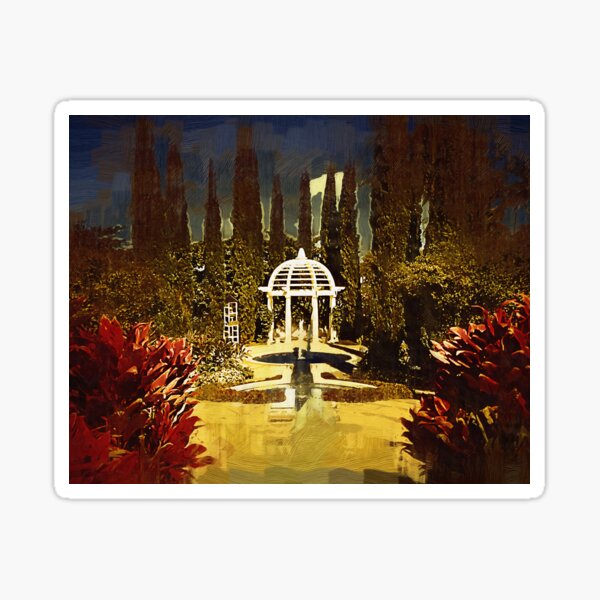 "Gazebo Behind Fountains" Sticker for Sale by KirtTisdale | Redbubble