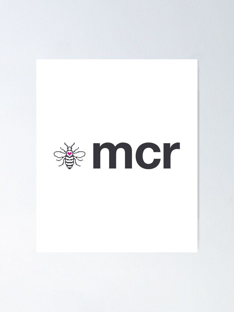 "Love MCR Manchester Digital Worker Bee Retro" Poster for Sale by ...