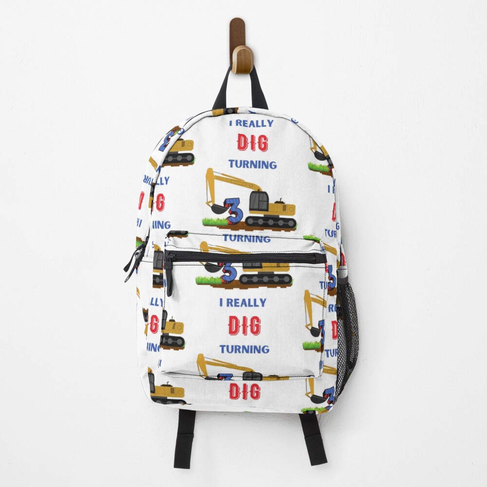 "I Really Dig Turning 3 Excavator" Backpack by starlit-studios | Redbubble
