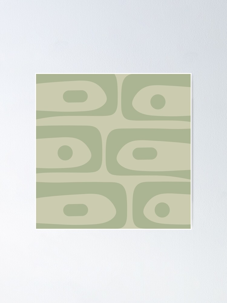 Mid Century Modern Piquet Abstract Pattern In Sage Green Tones Poster